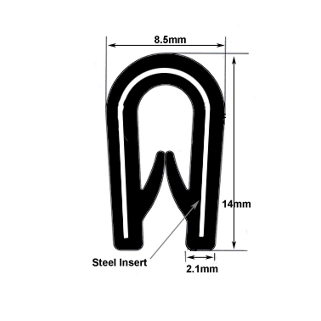 Flexible Black PVC Rubber Edge Trim for 1-3mm - Edge Trims